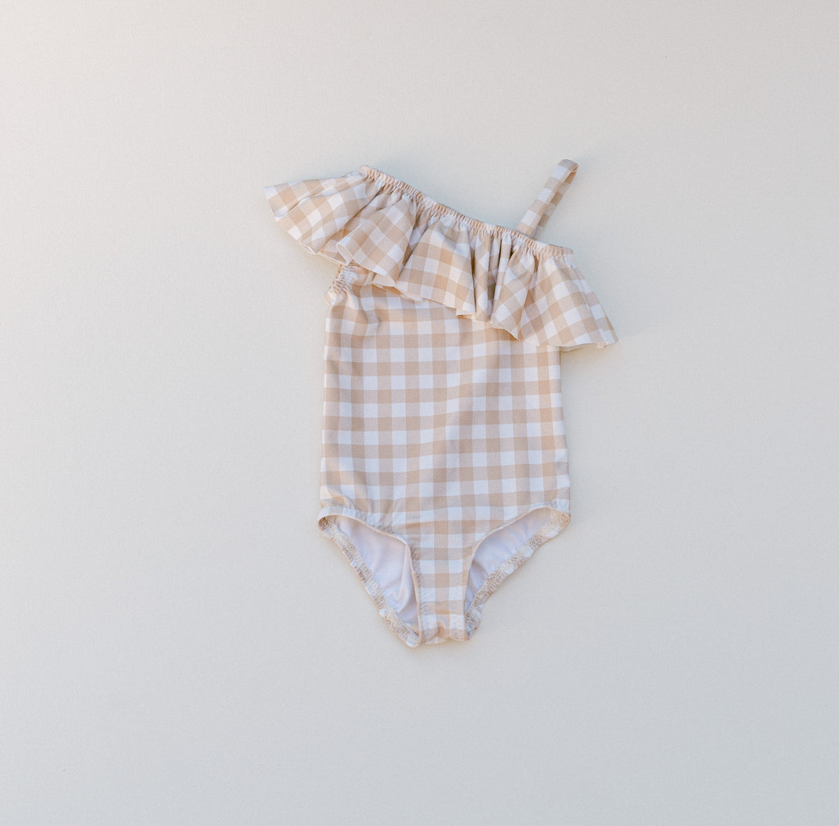 Gingham One Shoulder Swim Suits – Ryder + Rowan
